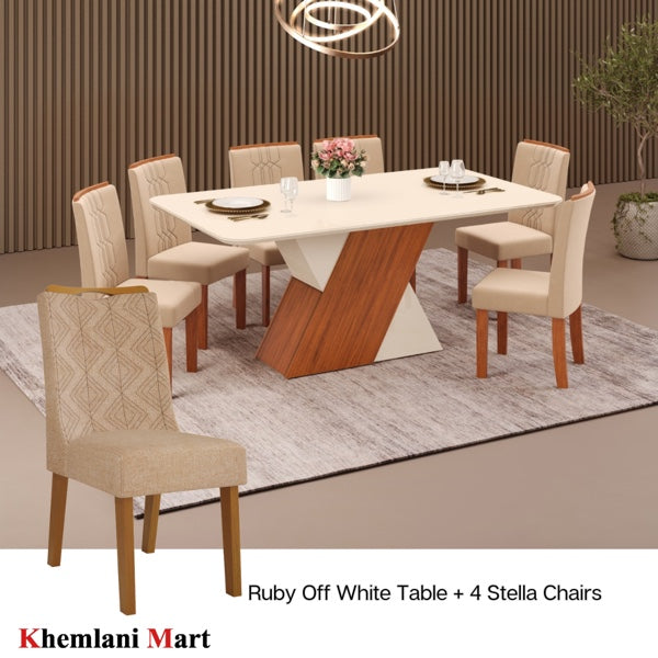 Royal Ruby Table + 4 Stella Chairs – Khemlani Mart